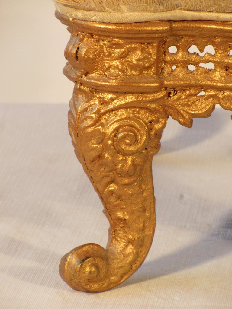 1880s Gold Painted Iron French Footstool at 1stDibs