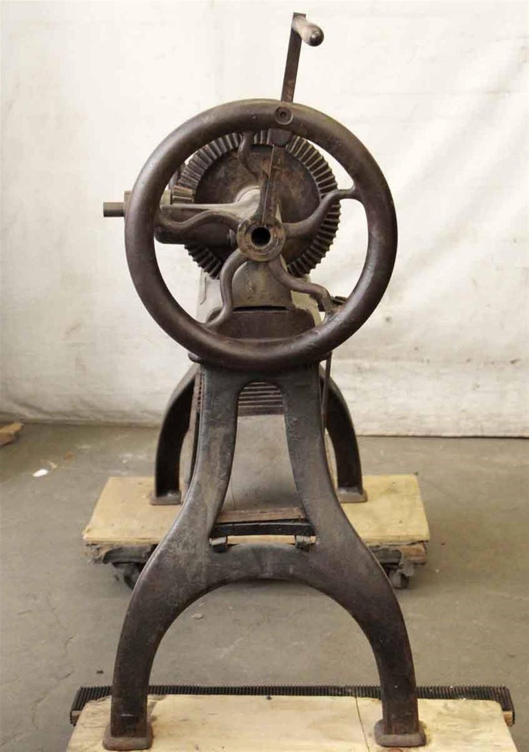 1880s Industrial Lathe on Cast Iron Table Legs at 1stDibs