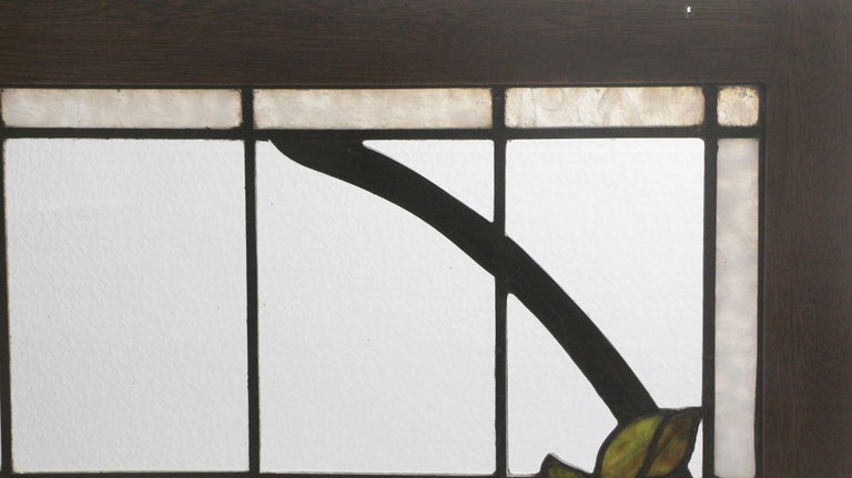 1880s Pair Floral Water Lilies Stained Glass Windows Set from a ...