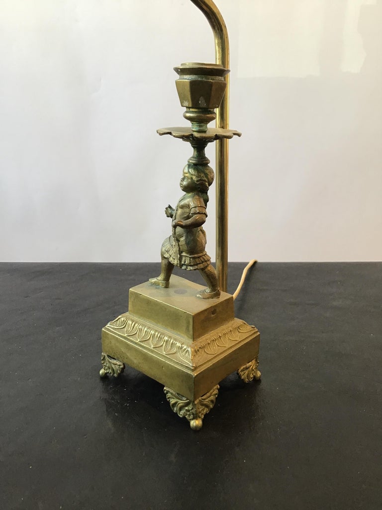 1880s Small Bronze Boy Candlestick Lamp For Sale at 1stDibs | 1880s ...