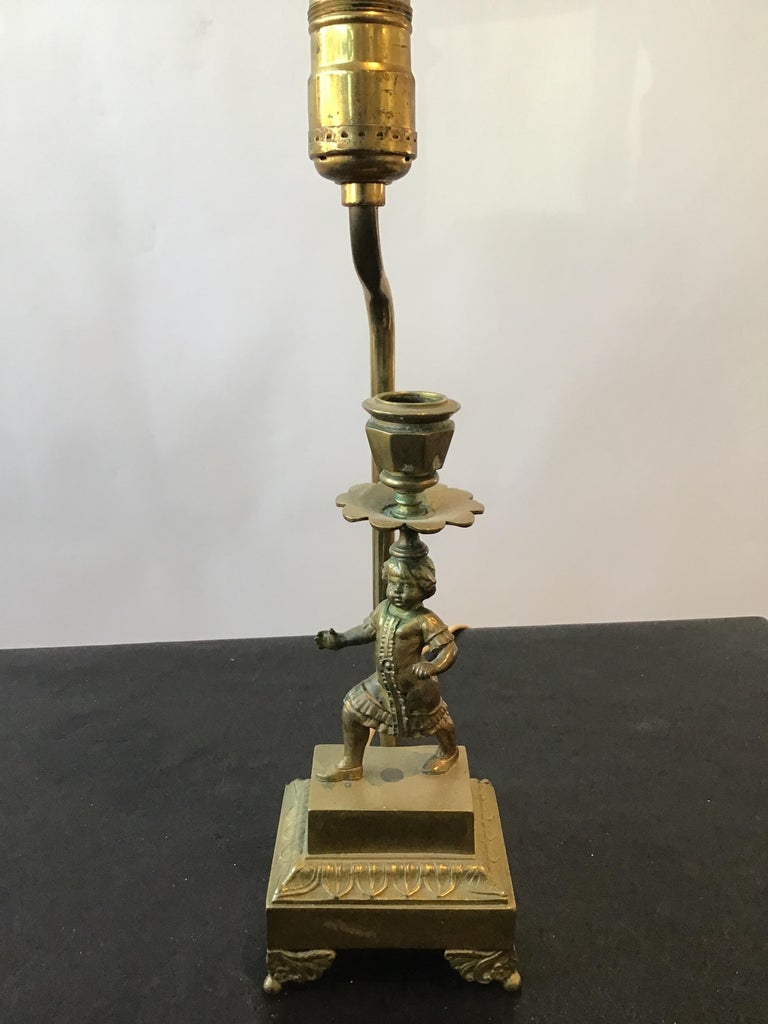 1880s Small Bronze Boy Candlestick Lamp For Sale at 1stDibs | 1880s ...