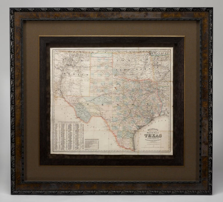 1882 Colton's 'New Medium' Map of the State of Texas, the Indian ...