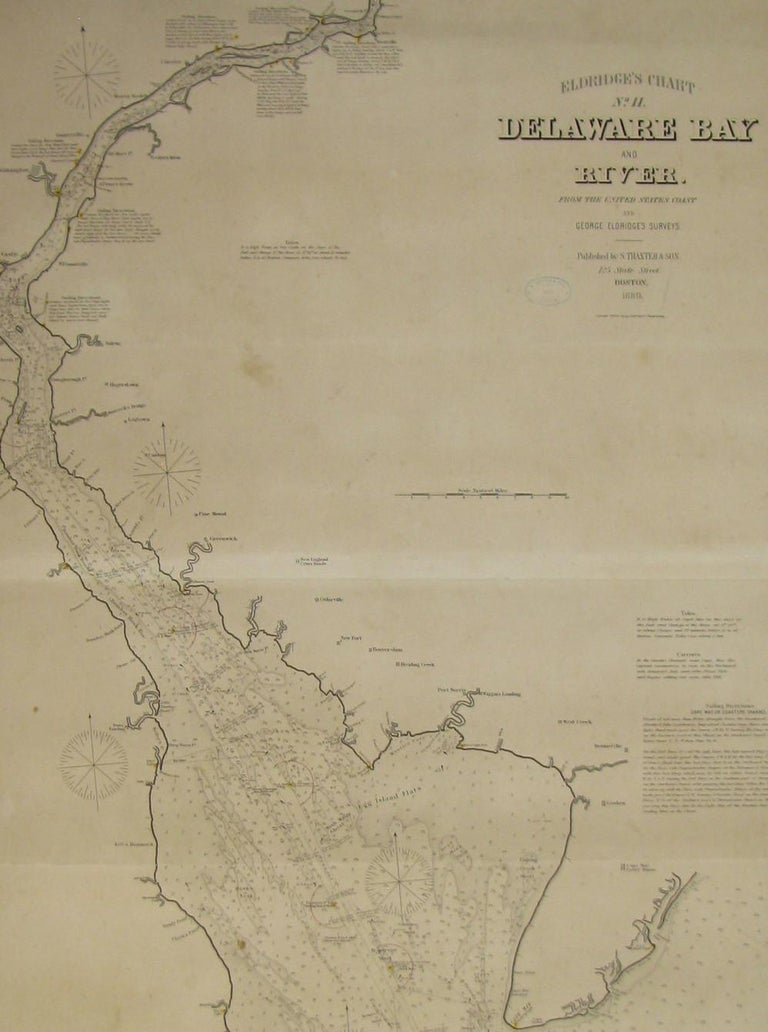 1889 Sea Chart Map of Delaware Bay by George Eldridge, Chart No. 11 For ...