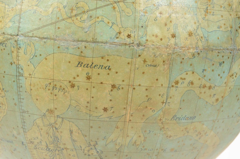 1889s Antique Celestial Globe Signed Gussoni e Dotti Milano Papier ...