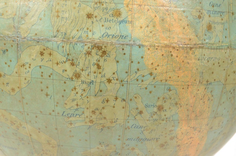 1889s Antique Celestial Globe Signed Gussoni e Dotti Milano Papier ...