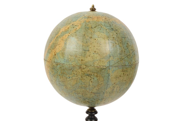 1889s Antique Celestial Globe Signed Gussoni e Dotti Milano Papier ...
