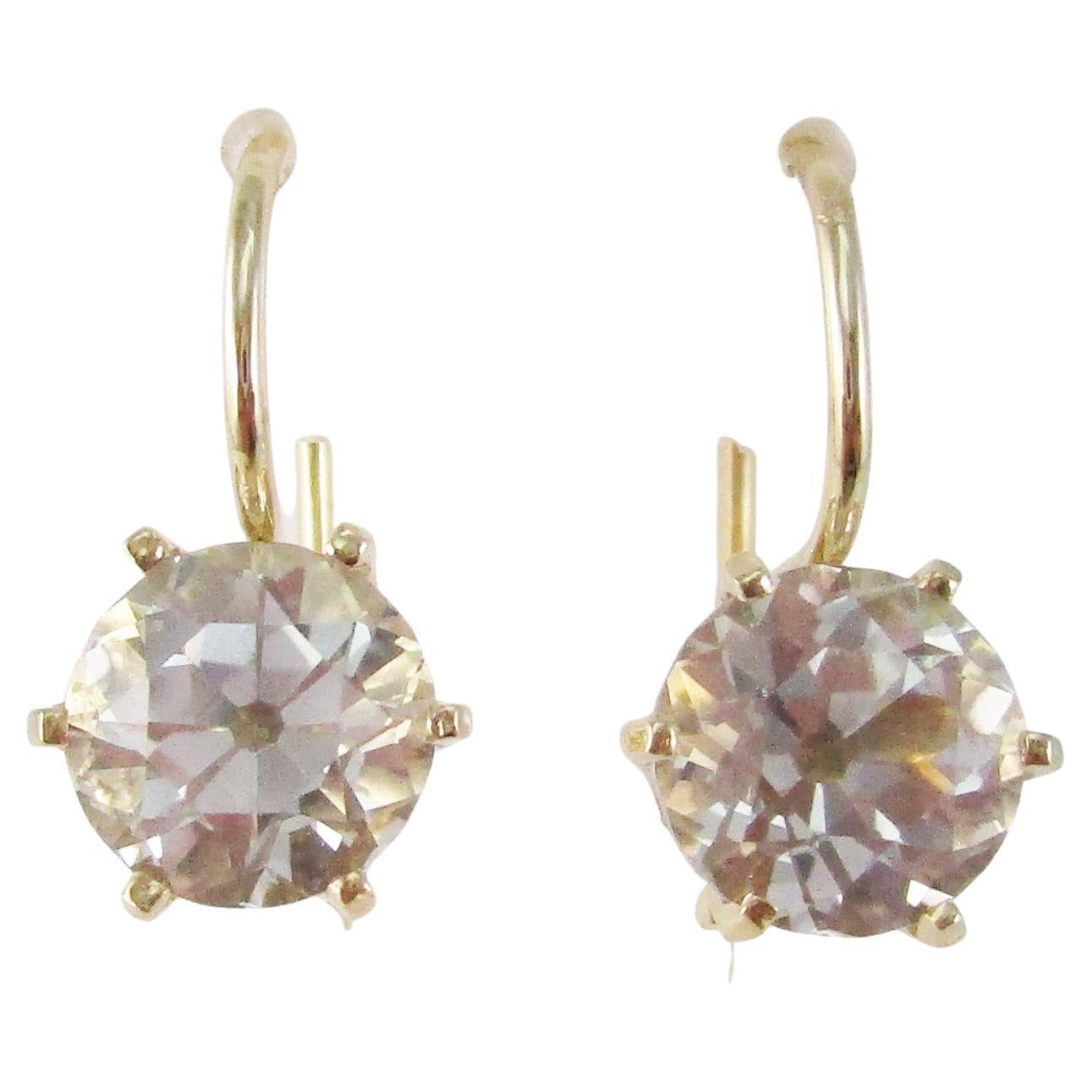 Victorian Handmade 14 Karat Yellow Gold Earrings at 1stDibs | 14 karat ...