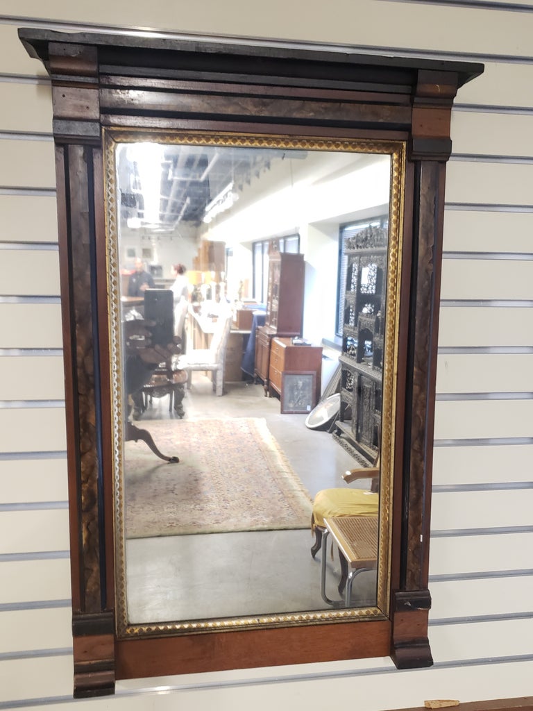 1890s American Classical Parcel Ebonized Mahogany Wall Mirror For Sale ...