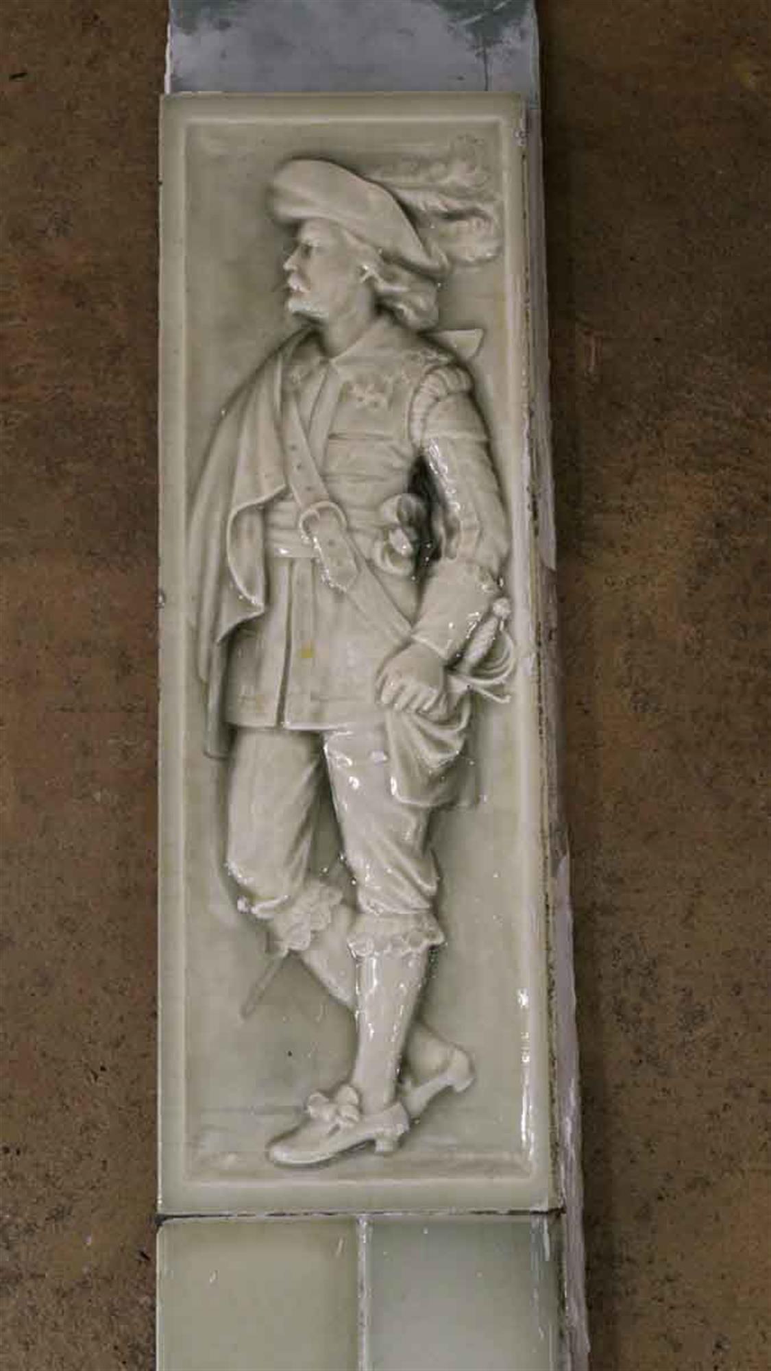 1890s Antique American Encaustic Mint Green Tile Surround For Sale at ...