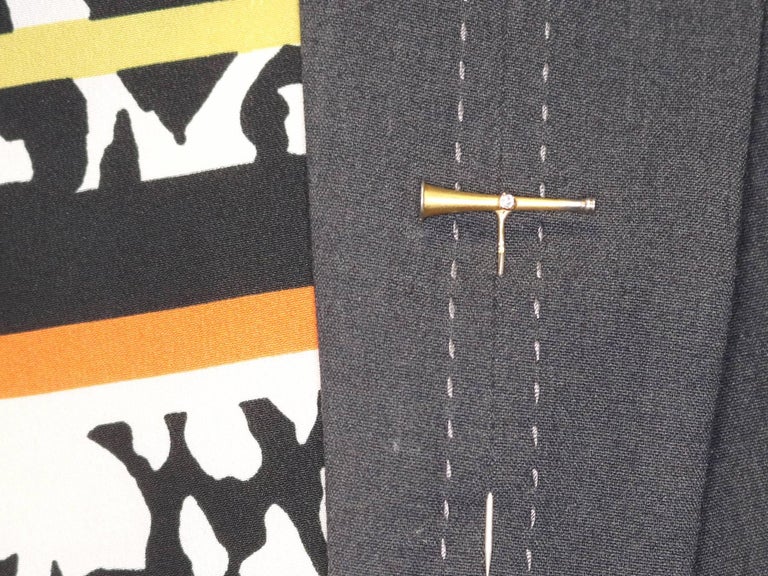 1890s Antique Diamond and Yellow Gold Hunting Pin Brooch For Sale at ...