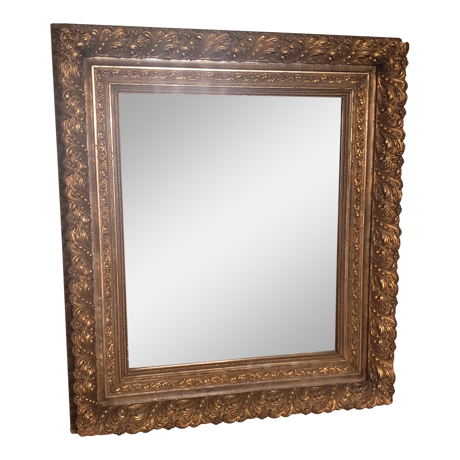 Antique Baroque Style Gilt Wood Mirror For Sale at 1stDibs