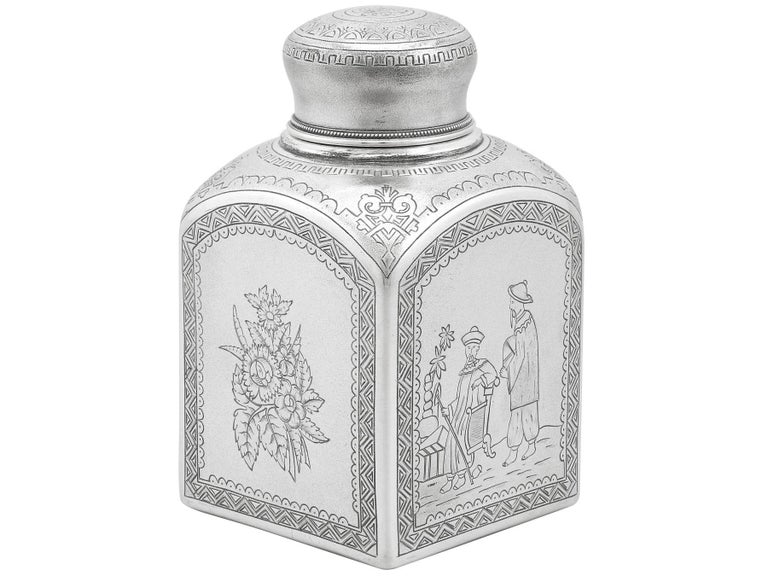 1890s Antique Russian Silver Tea Caddy For Sale at 1stDibs | russian ...