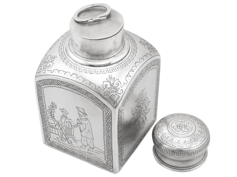 1890s Antique Russian Silver Tea Caddy For Sale at 1stDibs