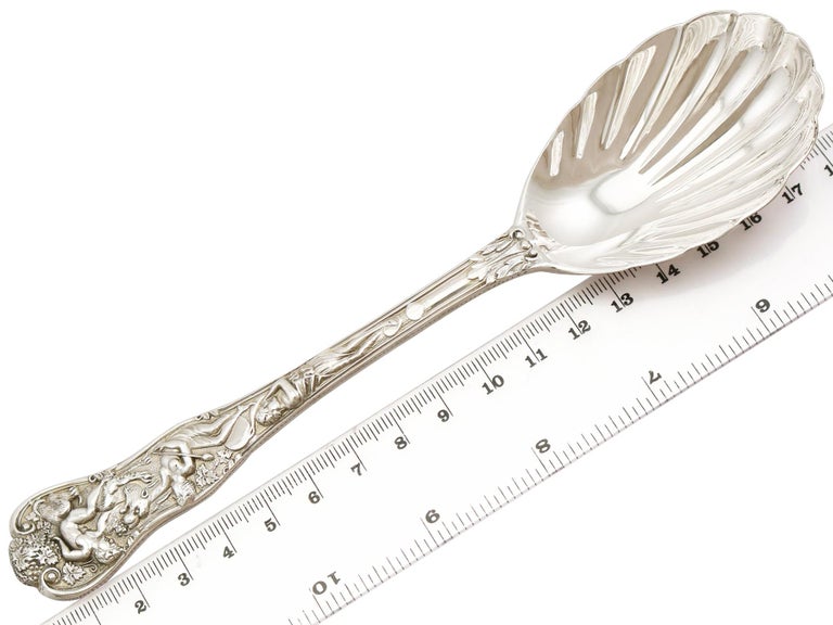 1890s Antique Victorian Sterling Silver Fruit Serving Spoons at 1stDibs