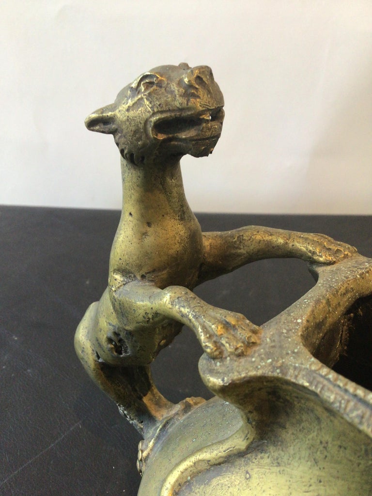 1890s Bronze Indian Temple Panther Pitcher at 1stDibs