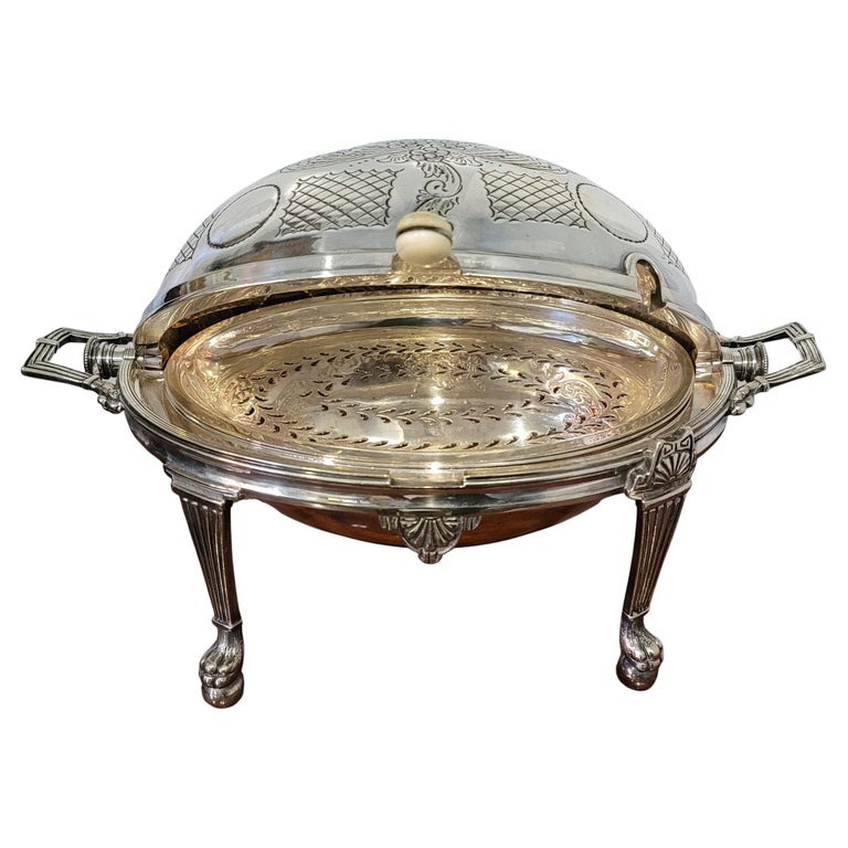 1890s Drew and Sons Revolving Electroplate Silver Oval Serving Dish For ...