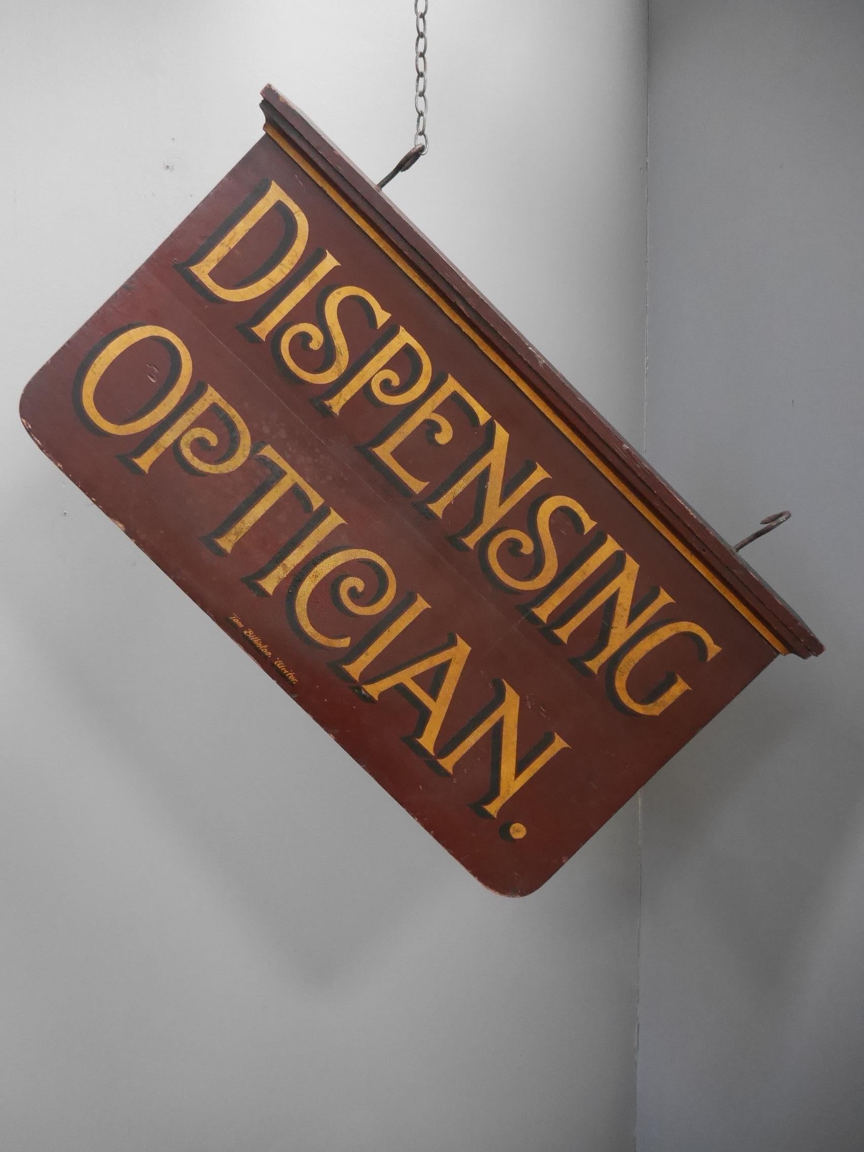 1890's Gilt Dispensing Optician's Trade Sign For Sale at 1stDibs