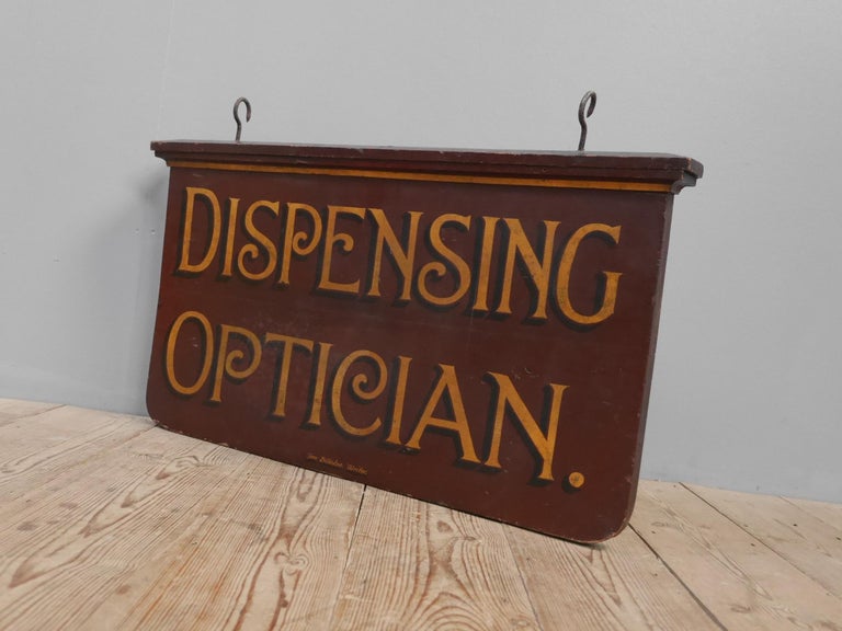 1890's Gilt Dispensing Optician's Trade Sign For Sale at 1stDibs