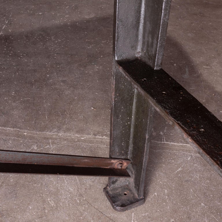 1890s Industrial Mill Work Bench/Console Table with Upstand at 1stDibs