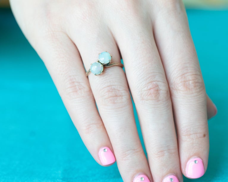1890s Opal Bypass ''Toi et Moi'' 14 Karat Rose Gold Ring at 1stDibs 1890s Opal Bypass ''Toi et Moi'' 14 Karat Rose Gold Ring at 1stDibs