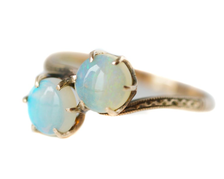 1890s Opal Bypass ''Toi et Moi'' 14 Karat Rose Gold Ring at 1stDibs 1890s Opal Bypass ''Toi et Moi'' 14 Karat Rose Gold Ring at 1stDibs