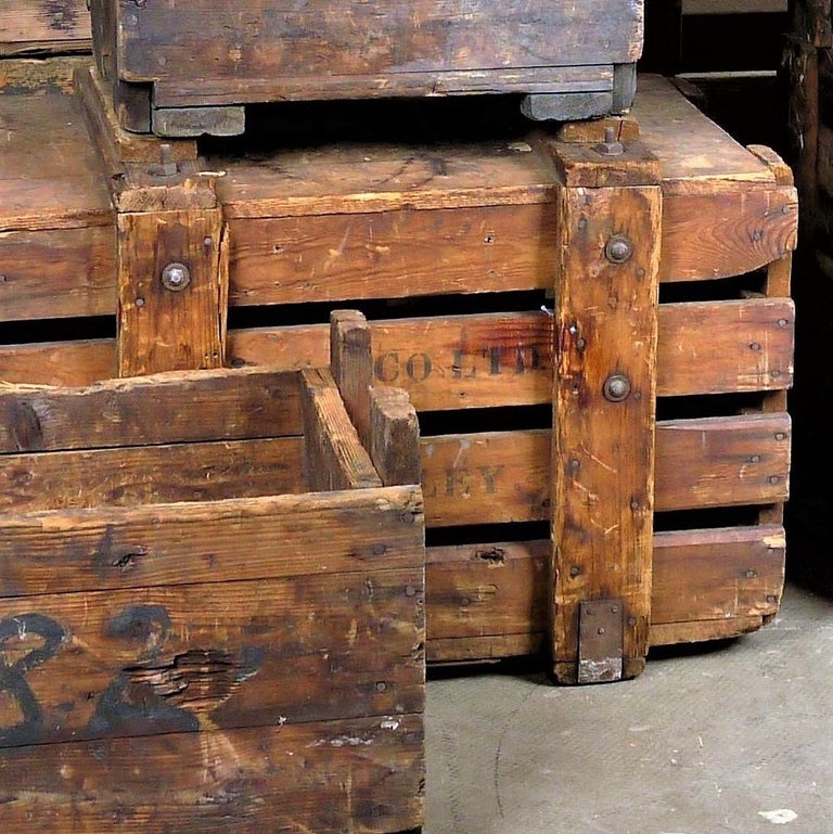 1890s Small Mill Decorative Box/Storage Box 'Closed' at 1stDibs