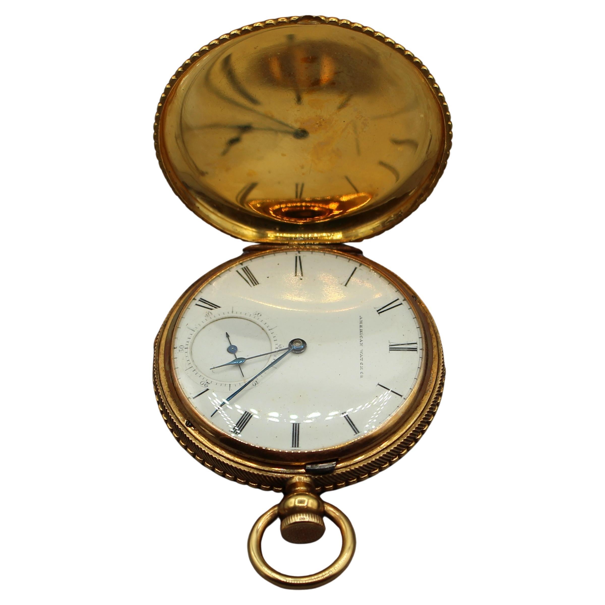 1891 Gold Pocket Watch by American Watch Co. For Sale at 1stDibs