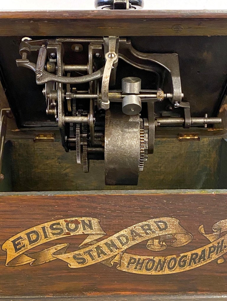1892 Antique Edison Phonograph with Five Cylinder Records, Refurbished ...