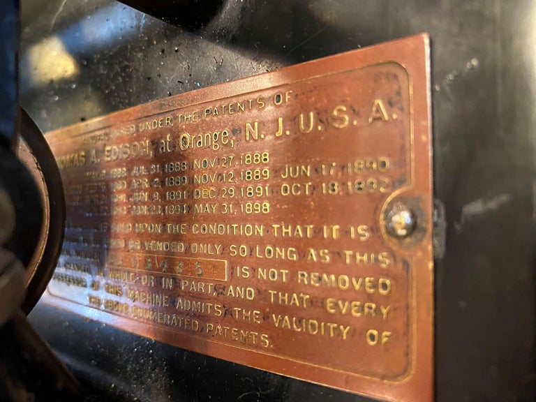 1892 Antique Edison Phonograph with Five Cylinder Records, Refurbished ...