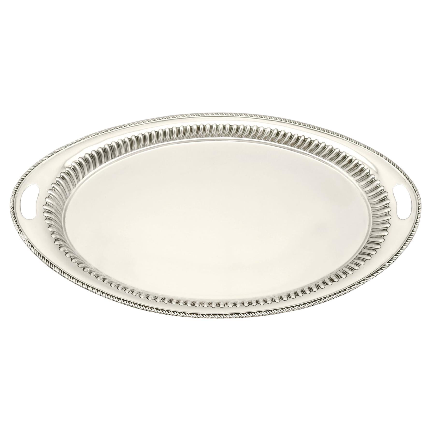 1892 Antique Victorian Sterling Silver Tray at 1stDibs