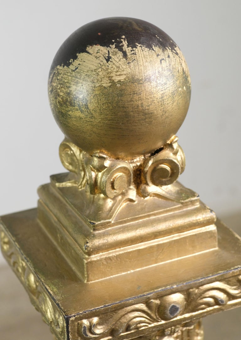 1892 Grand Prospect Hall Cast Iron Ornate Newel Post Swags For Sale at ...