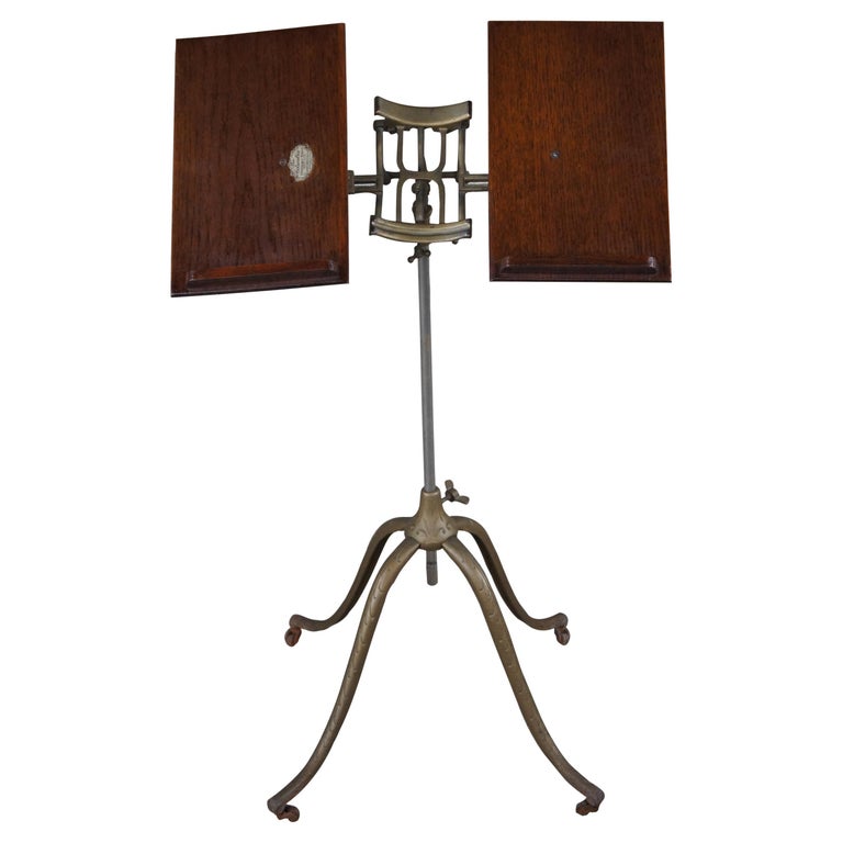 1895 Antique Josiah Anstice Columbia Dictionary Stand Iron Oak Music ...