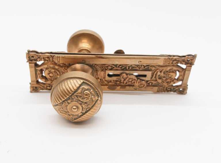 1897 Columbian Antique Entry Door Knob and Plate Set from Reading ...