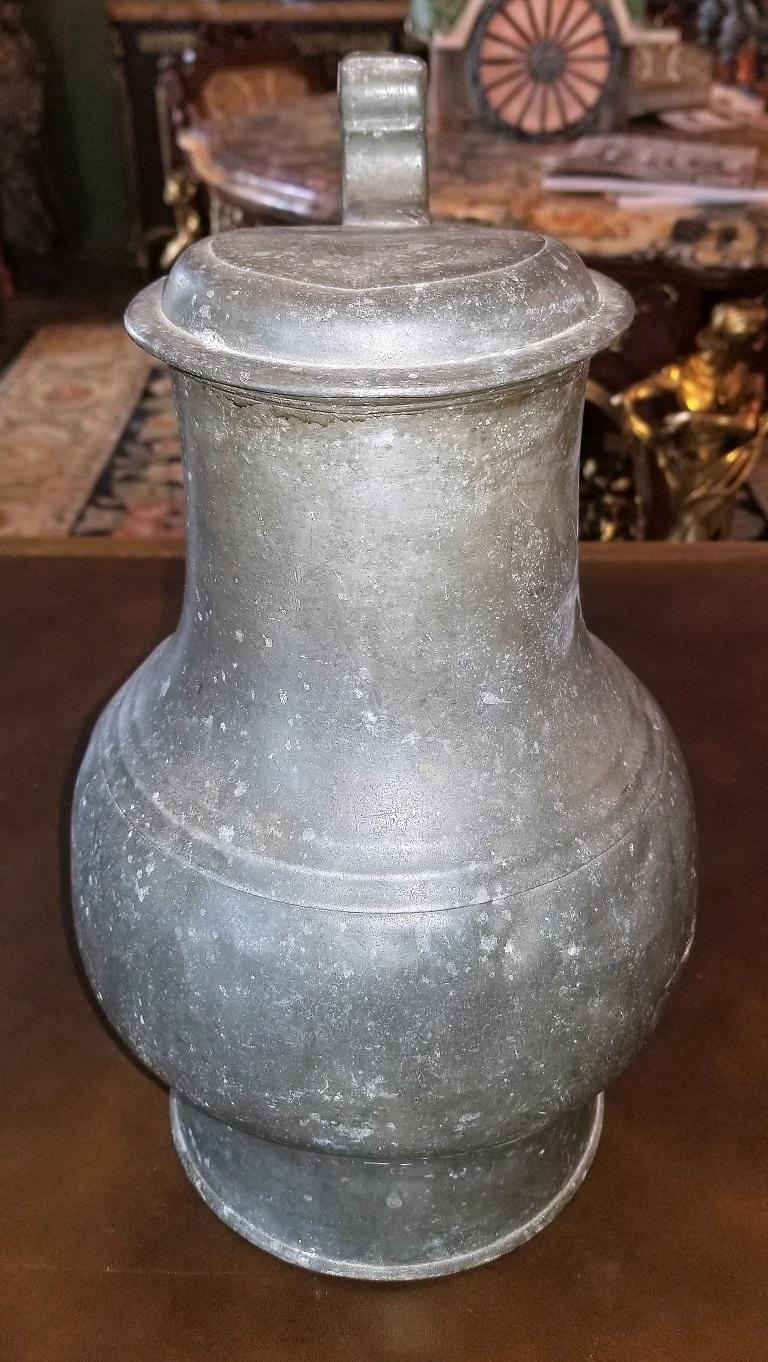 18th Century American Colonial Pewter Tankard Fbt Davenport at 1stDibs