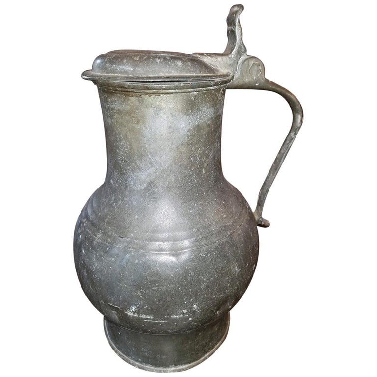 18th Century American Colonial Pewter Tankard Fbt Davenport at 1stDibs