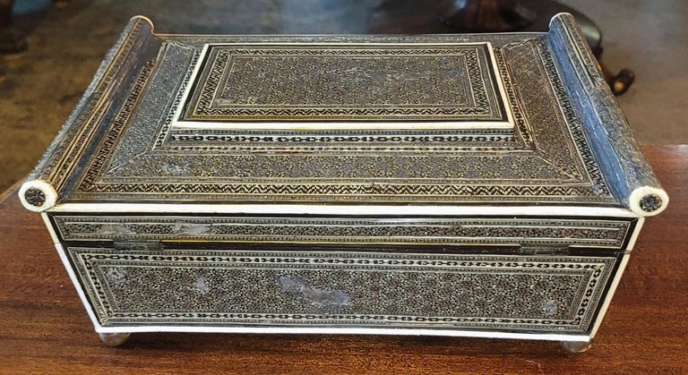 18C Anglo Indian Sadeli Mosaic Sarcophagus Sewing Box For Sale at 1stDibs