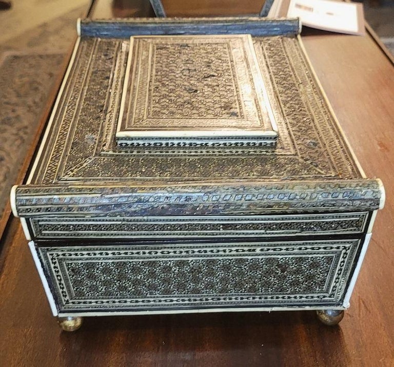18C Anglo Indian Sadeli Mosaic Sarcophagus Sewing Box For Sale at 1stDibs