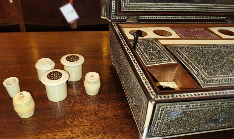 18C Anglo Indian Sadeli Mosaic Sarcophagus Sewing Box For Sale at 1stDibs