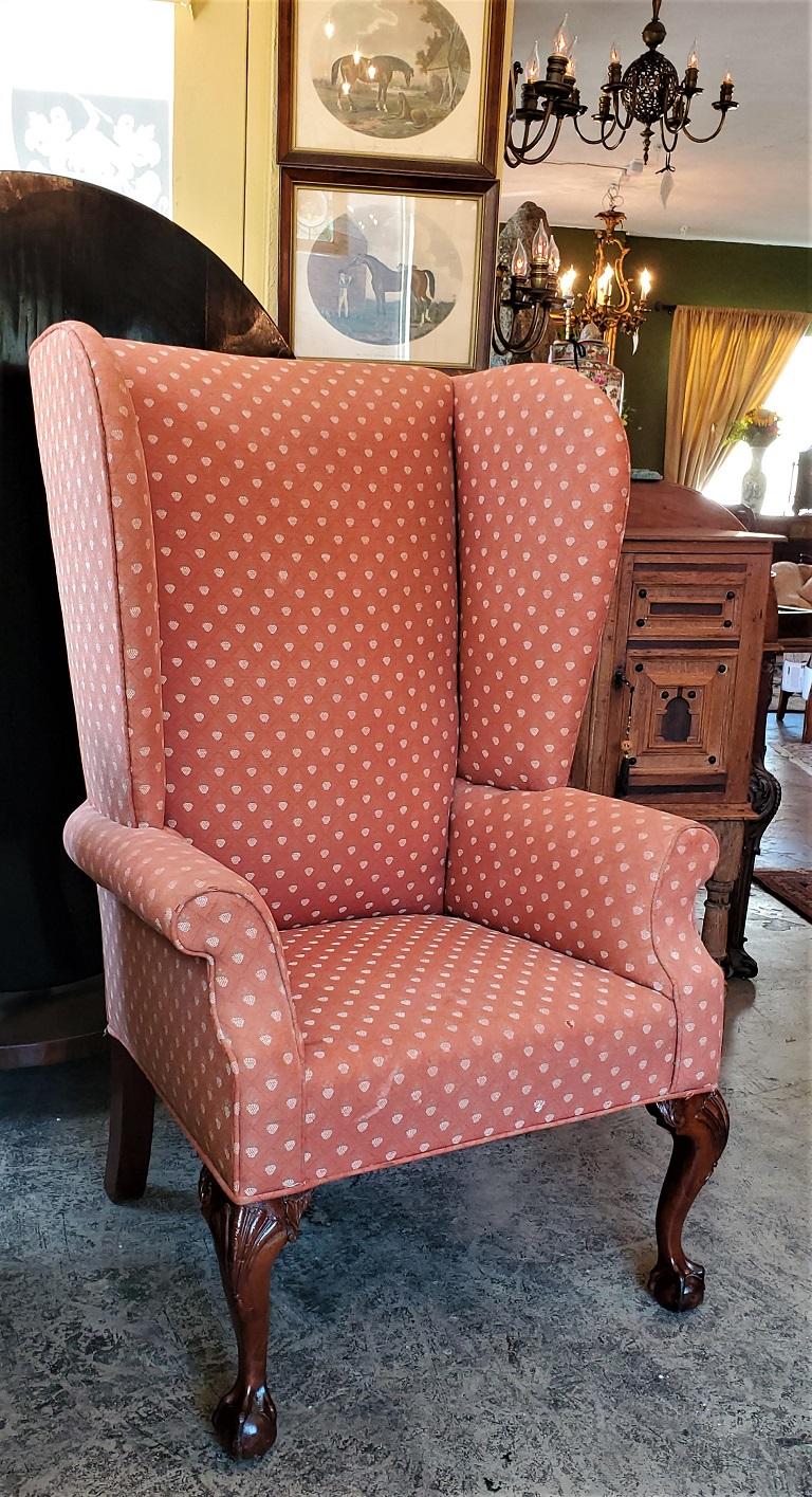 18th Century Philadelphia Irish Chippendale Style Tall Wingback ...