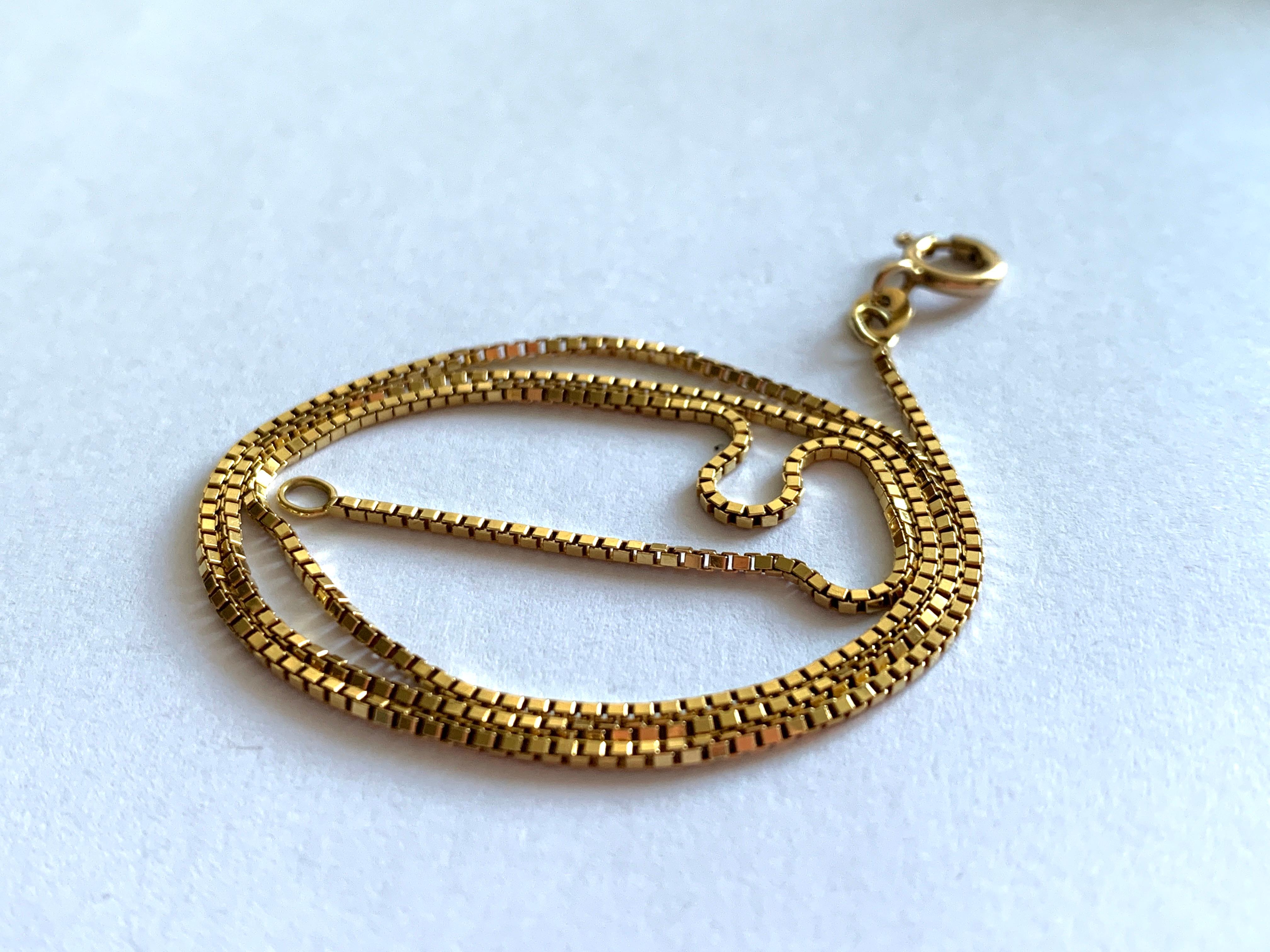 18ct 750 Gold 17" Box Chain For Sale at 1stDibs | gold box chain design ...