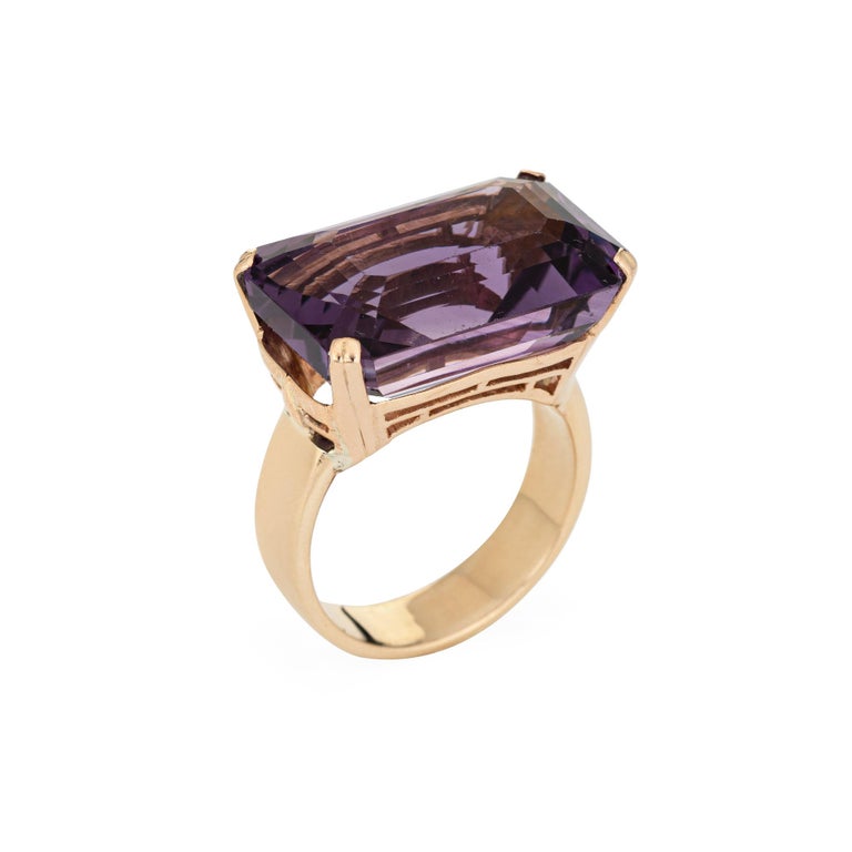18 Karat Amethyst Ring East West Vintage 14k Gelbgold Gr. 7,5 Estate ...