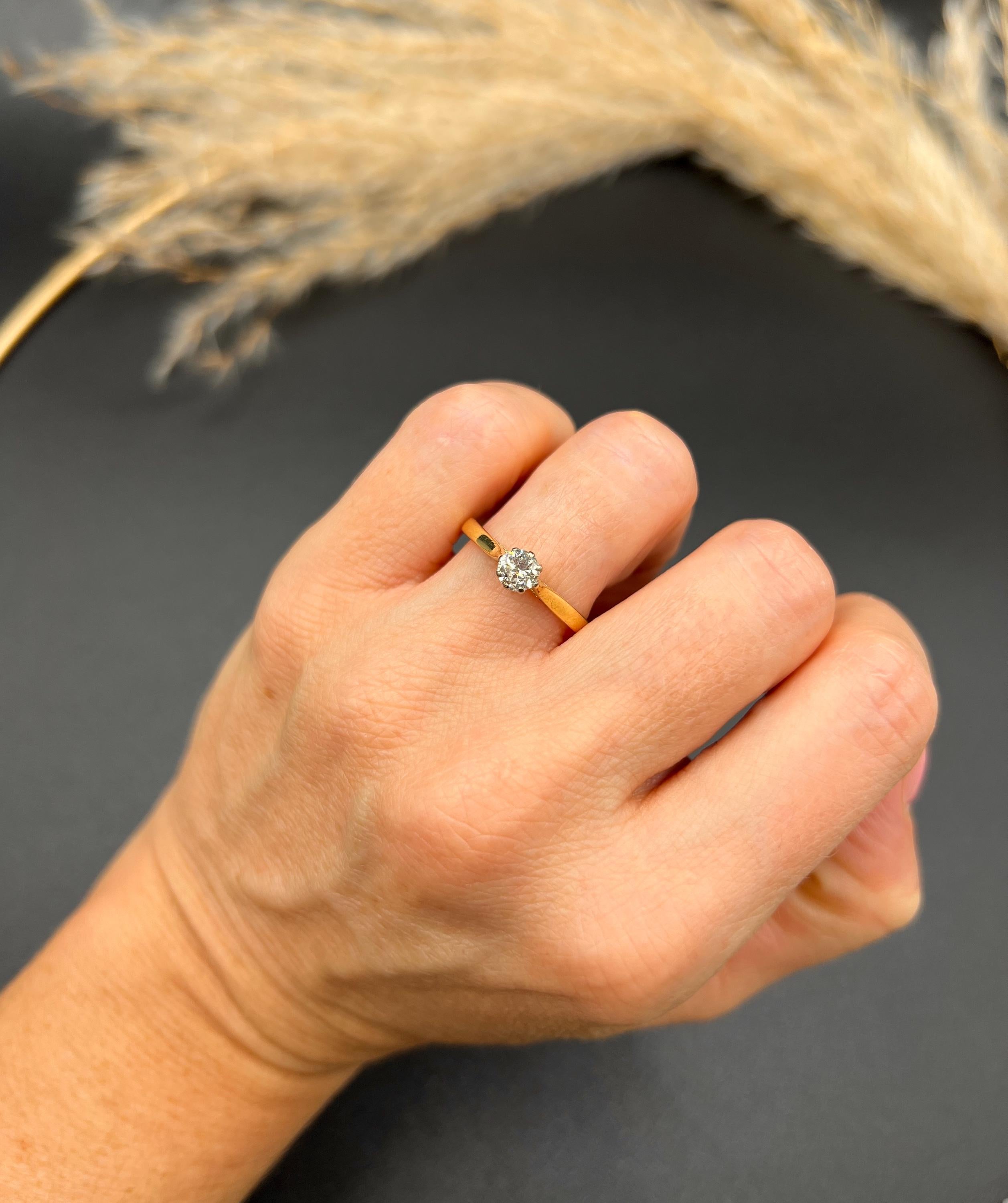 18ct Gold 0.50 Carat Diamond Single Stone Engagement Ring Hallmarked ...