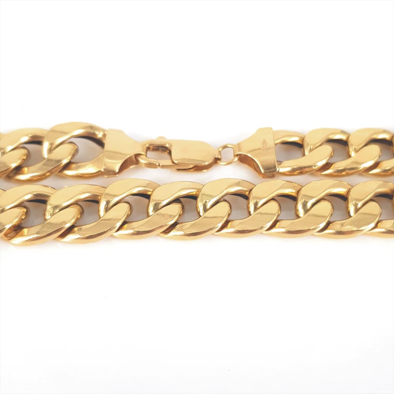 18ct Gold Curb Link Chain For Sale at 1stDibs