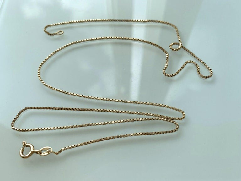 18ct Gold Handmade Vintage Box Chain For Sale at 1stDibs