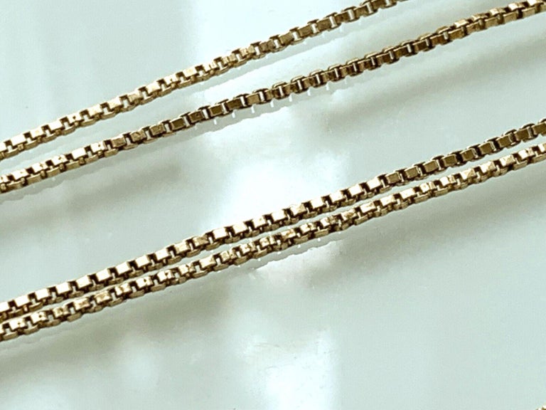 18ct Gold Handmade Vintage Box Chain For Sale at 1stDibs