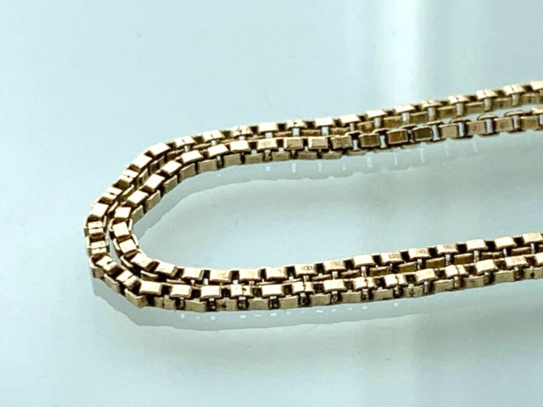 18ct Gold Handmade Vintage Box Chain For Sale at 1stDibs
