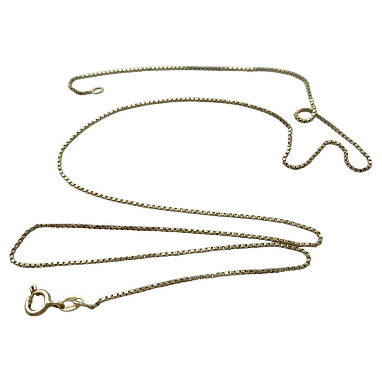 18ct Gold Handmade Vintage Box Chain For Sale at 1stDibs