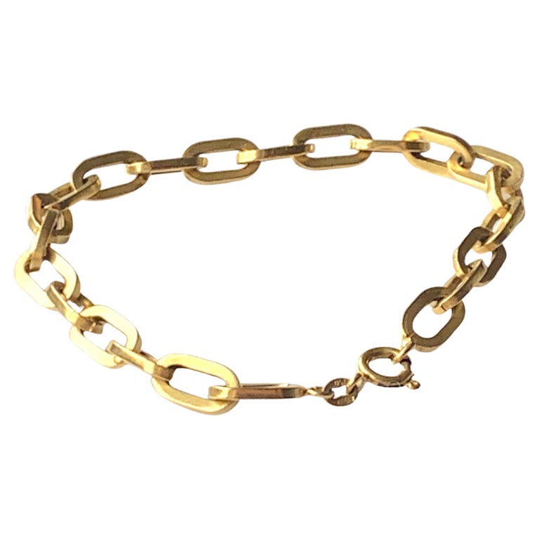18ct Gold Italian Link 7.5" Bracelet For Sale at 1stDibs