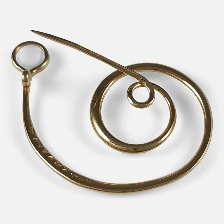 18ct Gold Moonstone Brooch #1427, Torun for Georg Jensen For Sale at ...