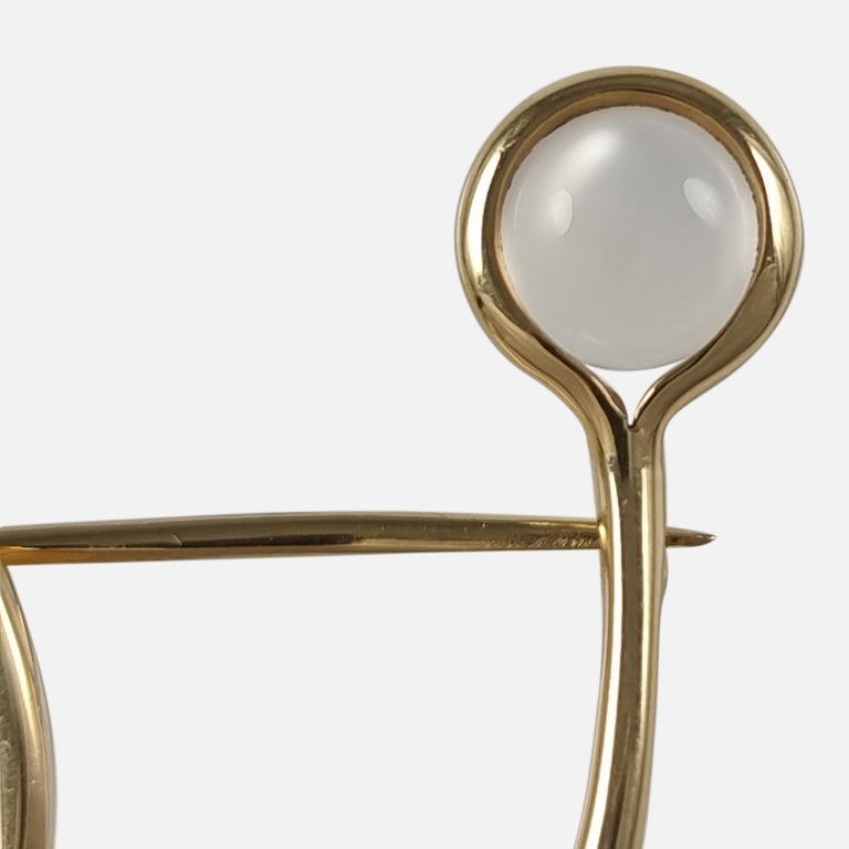 18ct Gold Moonstone Brooch #1427, Torun for Georg Jensen For Sale at ...